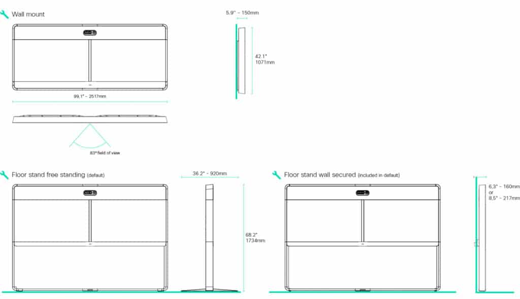 Cisco Webex Room 55 Dual | Dành cho phòng tối đa 12 người
