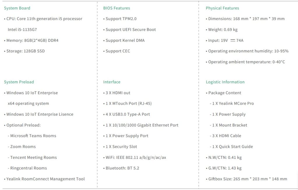 Thiết bị Yealink Mcore Pro - Thiết bị họp trực truyến | Giải pháp hội ...